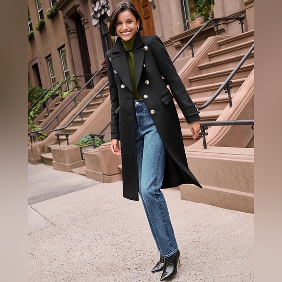 Express | Jackets & Coats | Nwt Woolblend Novelty Button Trench Coat ...